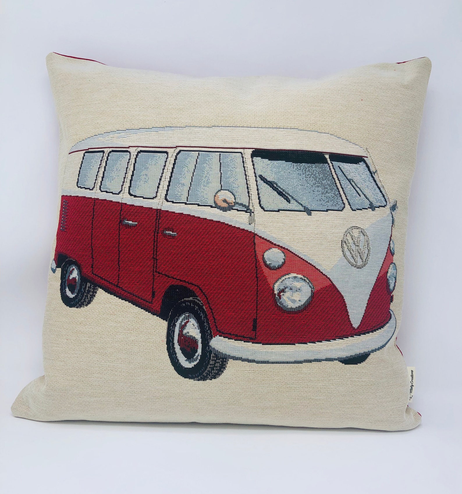 Red Camper Van Cushion Classic VW Car Pillow Tapestry | Etsy UK