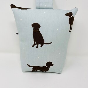Labrador Door Stop, Brown and Duck Egg Blue Doorstop, Zipped Fabric ...