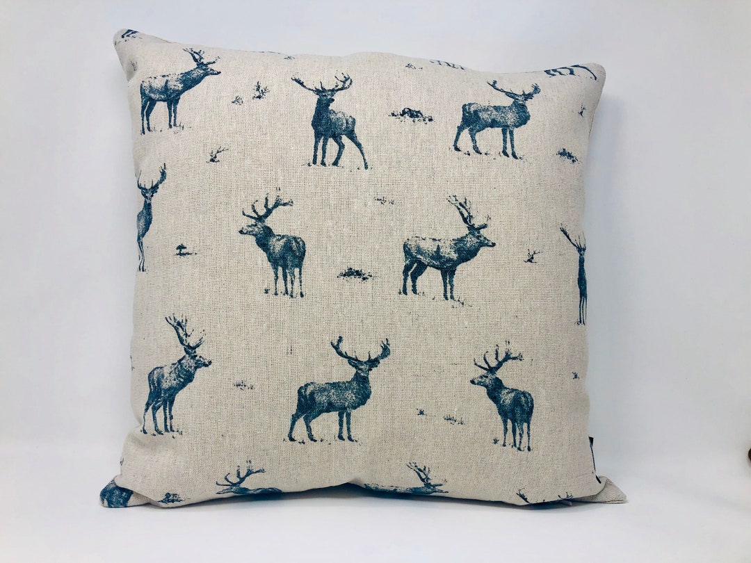 Stag Cushion Cover Neutral and Grey Stag Cushion Cover - Etsy.de
