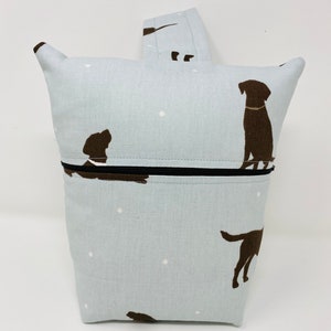 Labrador Door Stop, Brown and Duck Egg Blue Doorstop, Zipped Fabric ...