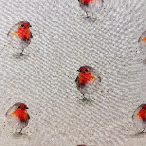 Robin Cushion Large Neutral and Red Robin Cushion Cover Duck - Etsy UK