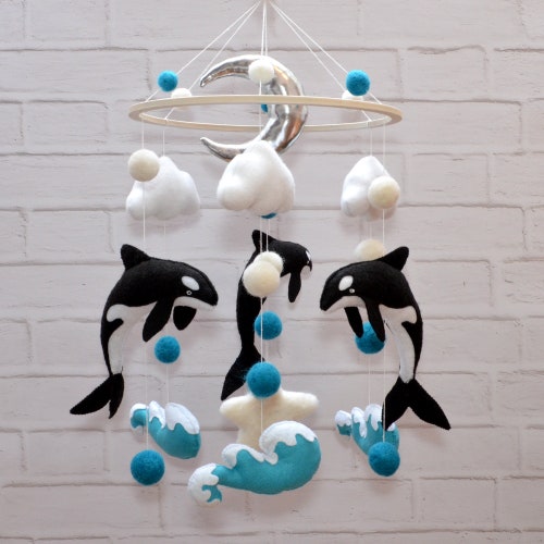 Orca Whales Baby Mobile Ocean Crib Mobile Whale Nursery - Etsy