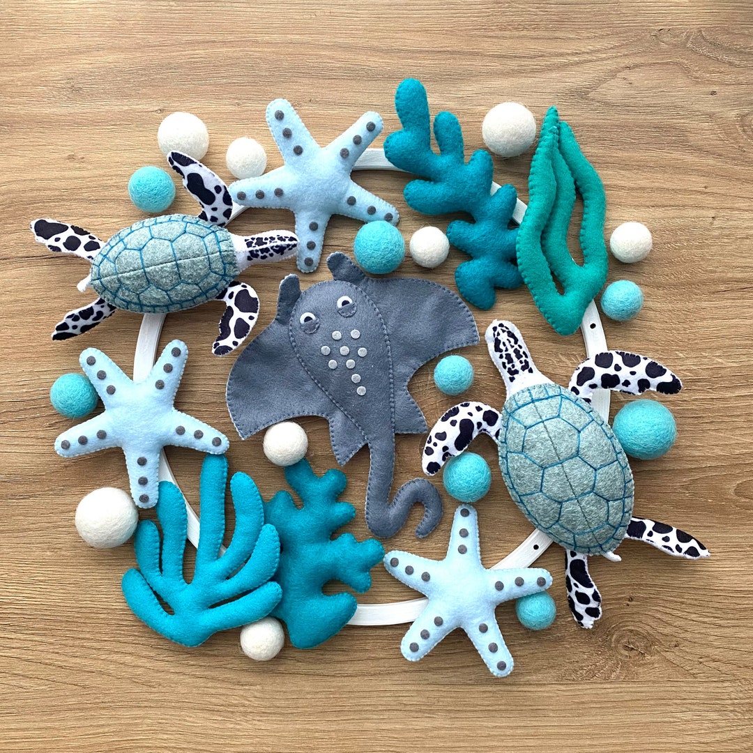 Nursery Mobile Ocean for Boy. Felt Baby Mobile Coastal. Ocean Nursery ...
