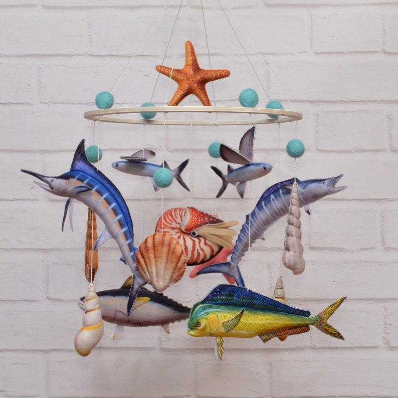 Big Game Fishing Baby Mobile - Marlin & Mahi Mahi Nursery Decor ...