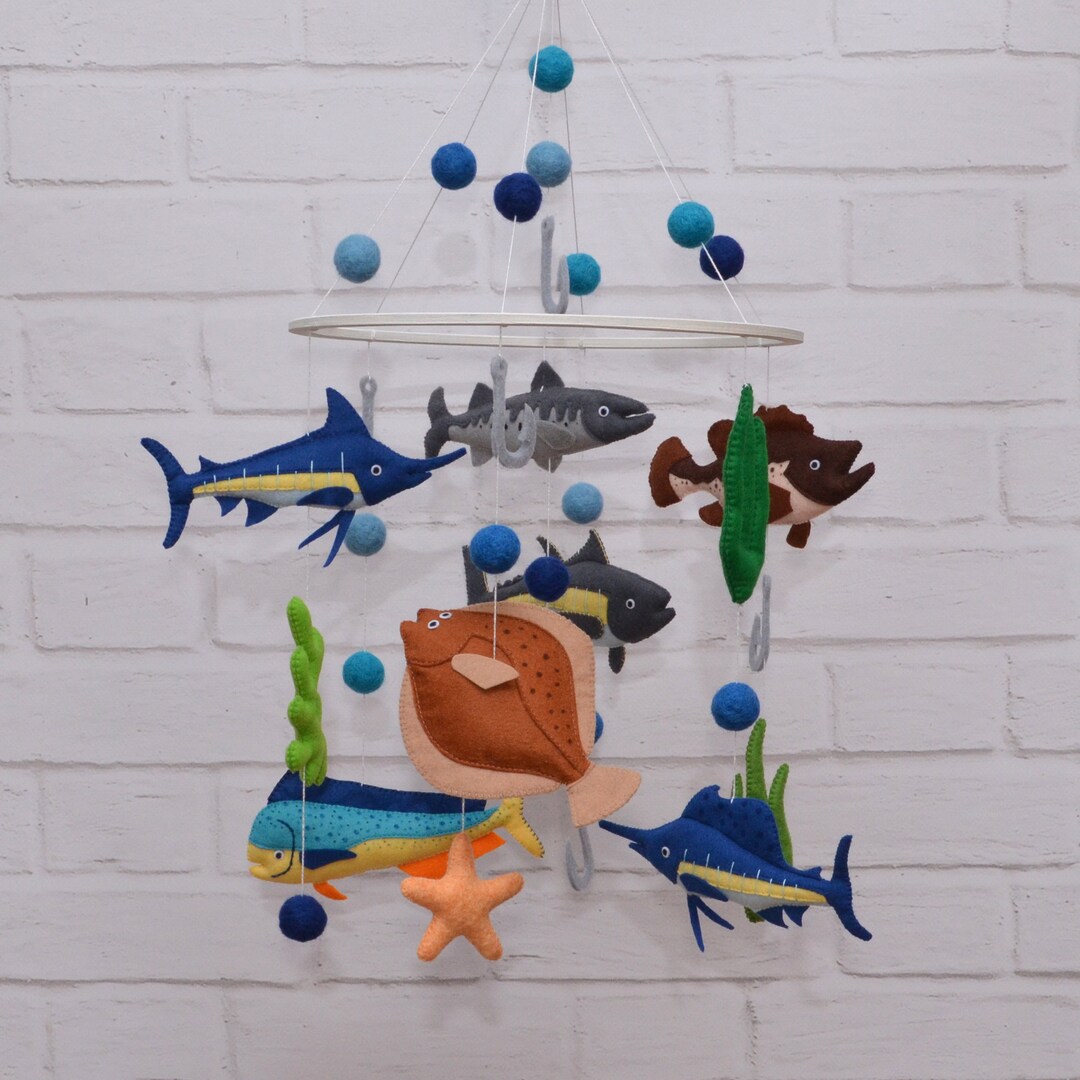 Baby Mobile Ocean. Fishing Nursery Decor. Hanging Mobile. Crib Toys ...
