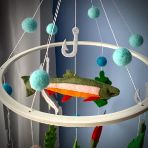Baby Mobile Fishing. Crib Mobile. Nursery. Felt Mobile. Fishing Decor ...