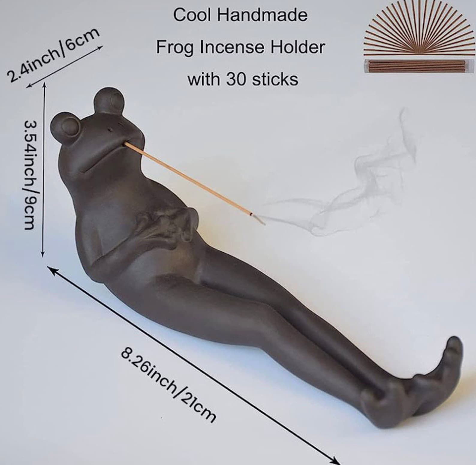 Frog Incense Stick Holder, Ceramic Purple Sand Incense Holder Frog With ...