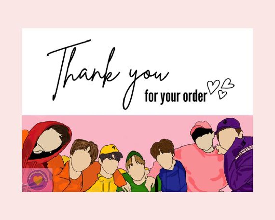 Printable Thank You Card BTS Thank You Card Template Editable Card ...