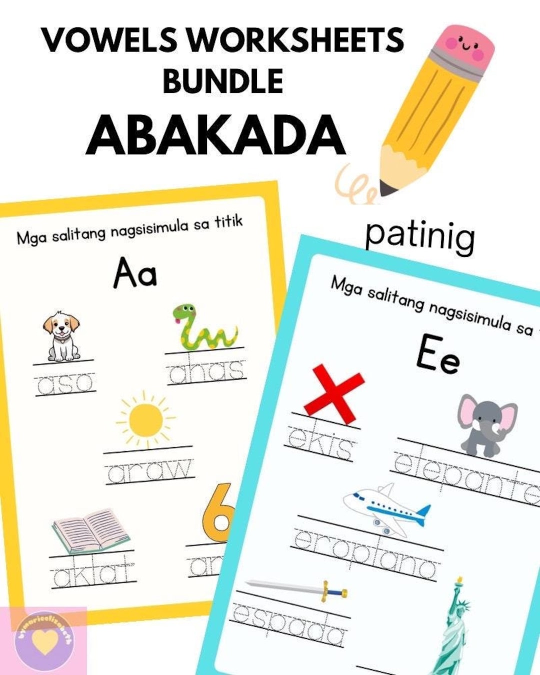 Words Tracing Worksheets for Kids ABAKADA Vowels Printable Printable ...