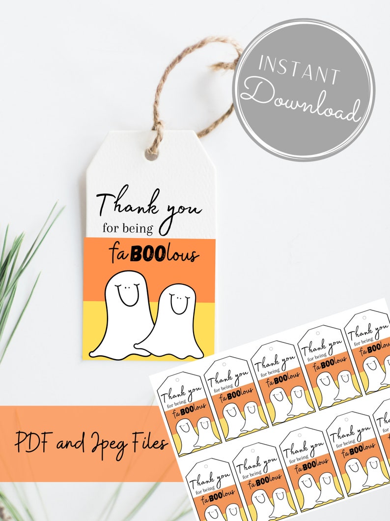 Halloween Thank You for Being Faboolous Gift Tag - Etsy