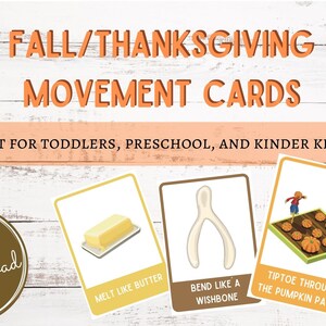 Fall/thanksgiving Movement Cards for Kids - Etsy
