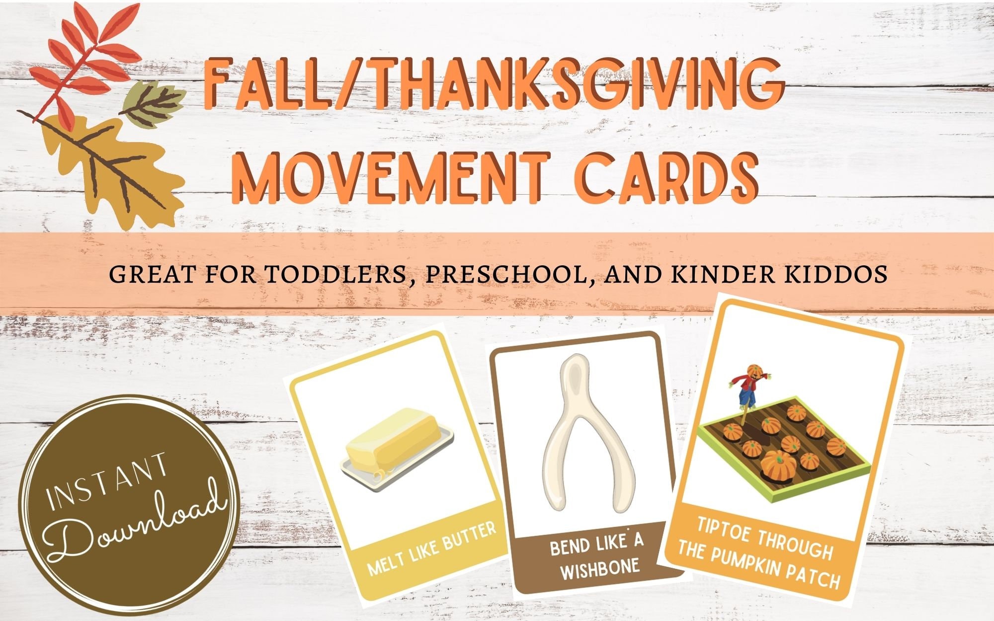 Fall/thanksgiving Movement Cards for Kids - Etsy
