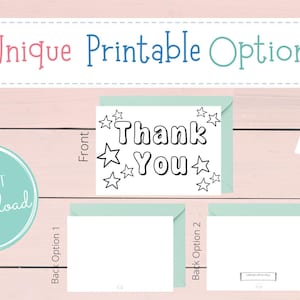 Color in Thank You Cards | Thank You Printable | Thank You Card Bundle ...