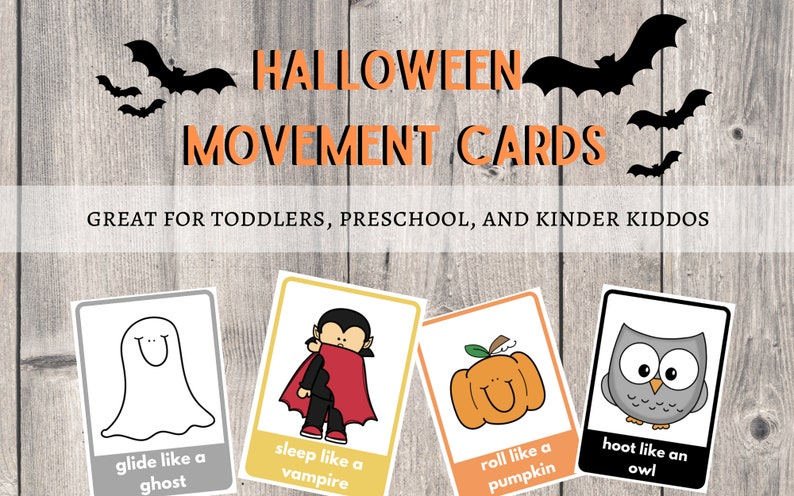 Halloween Movement Cards for Kids - Etsy