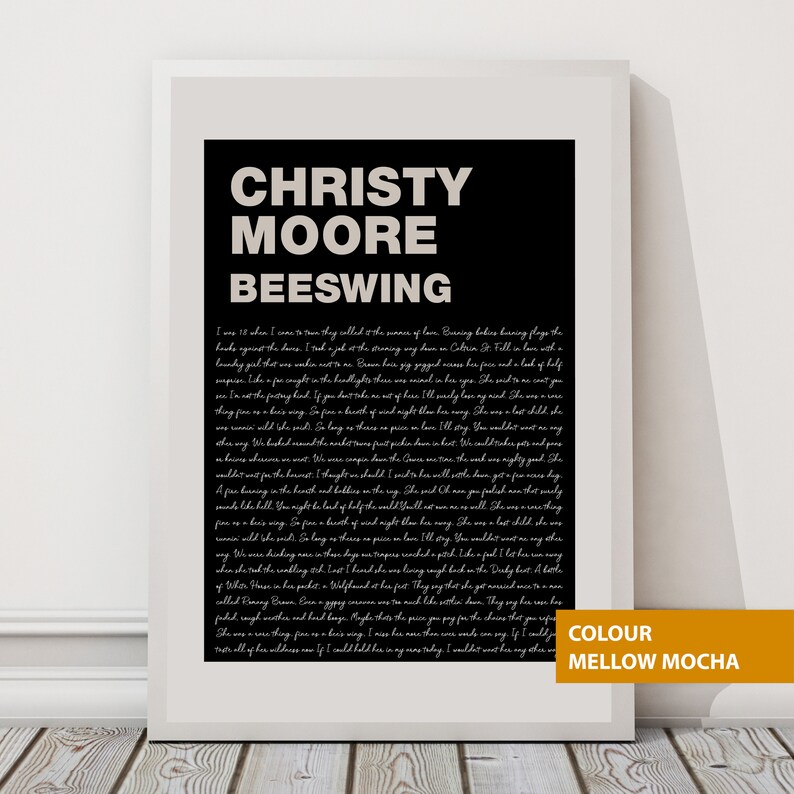 Christy Moore Beeswing Poster Art Print Irish Ireland Song Lyrics ...