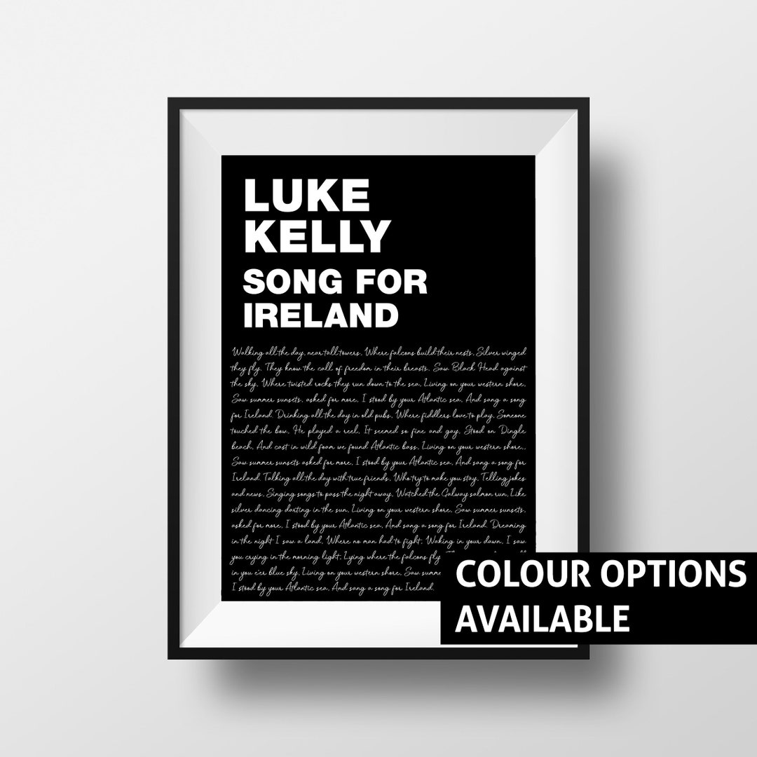 Luke Kelly Song for Ireland Music Poster Art Print Irish Ireland Song ...