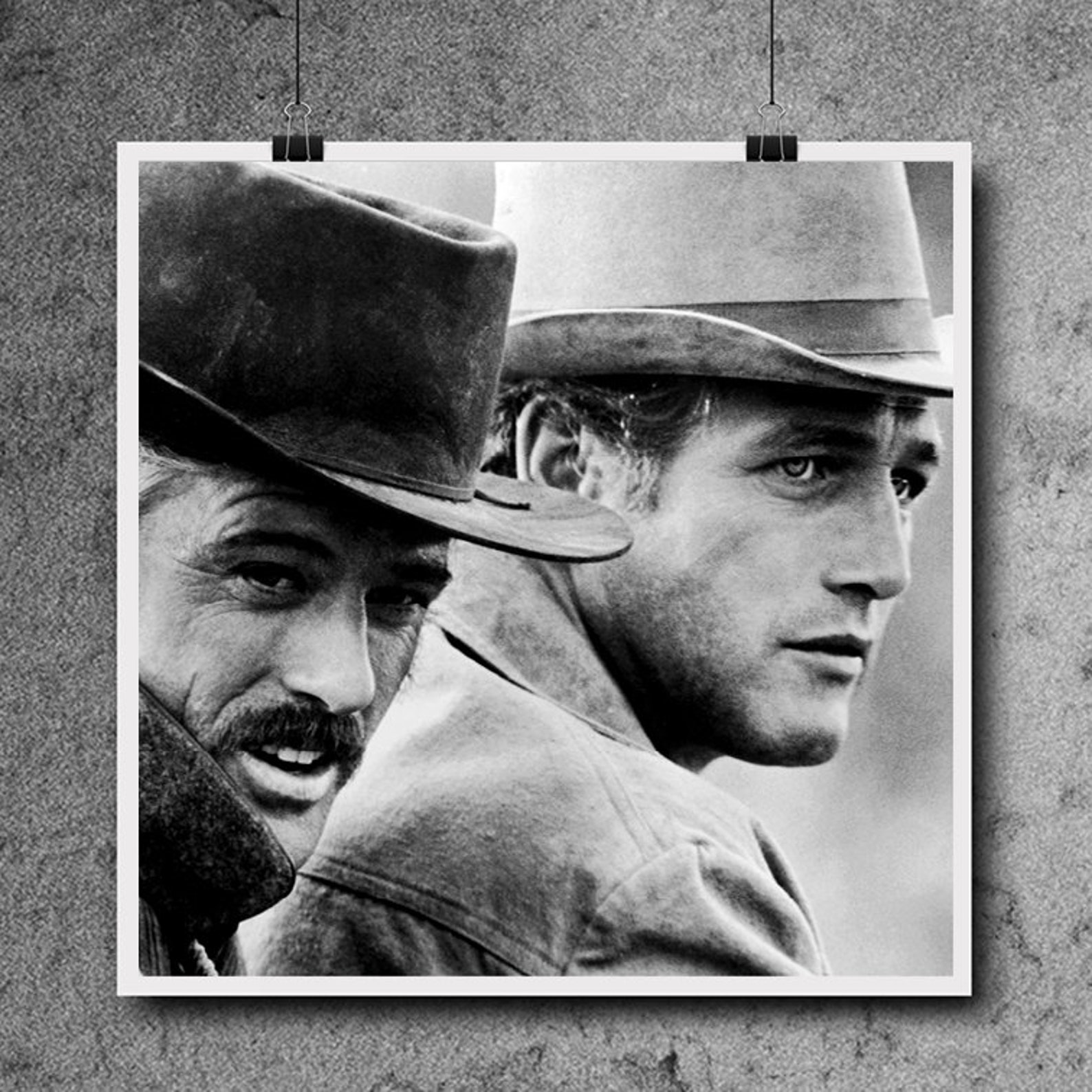 Paul Newman Print, Robert Redford Print, Black and White, Pin-up, Old ...