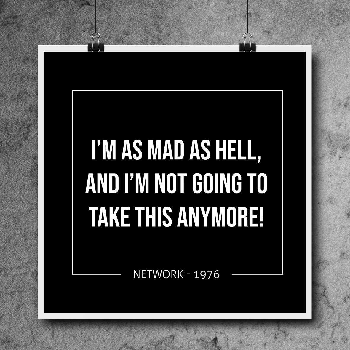 Network 1976 Faye Dunaway Peter Finch Quote Movie Poster Movie Film ...