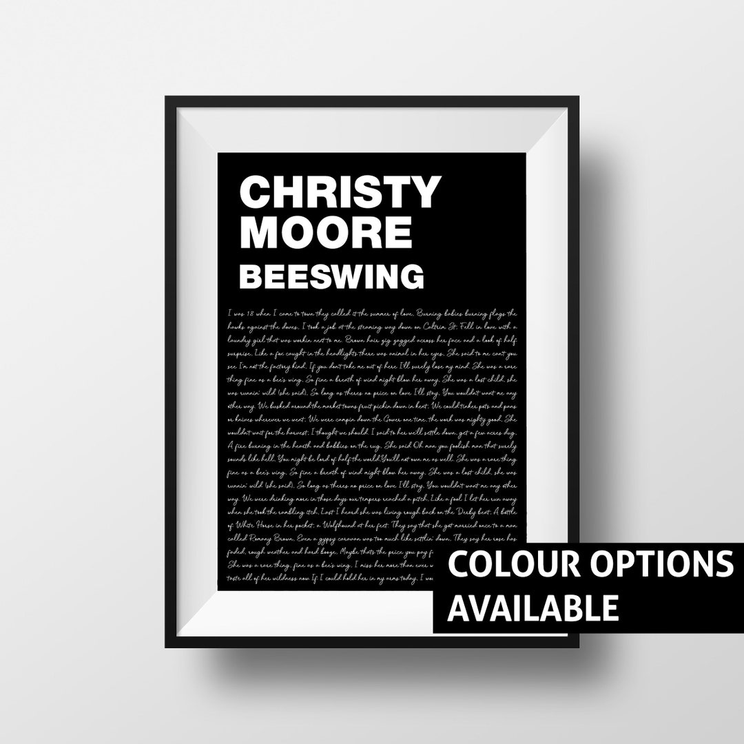 Christy Moore Beeswing Poster Art Print Irish Ireland Song Lyrics ...