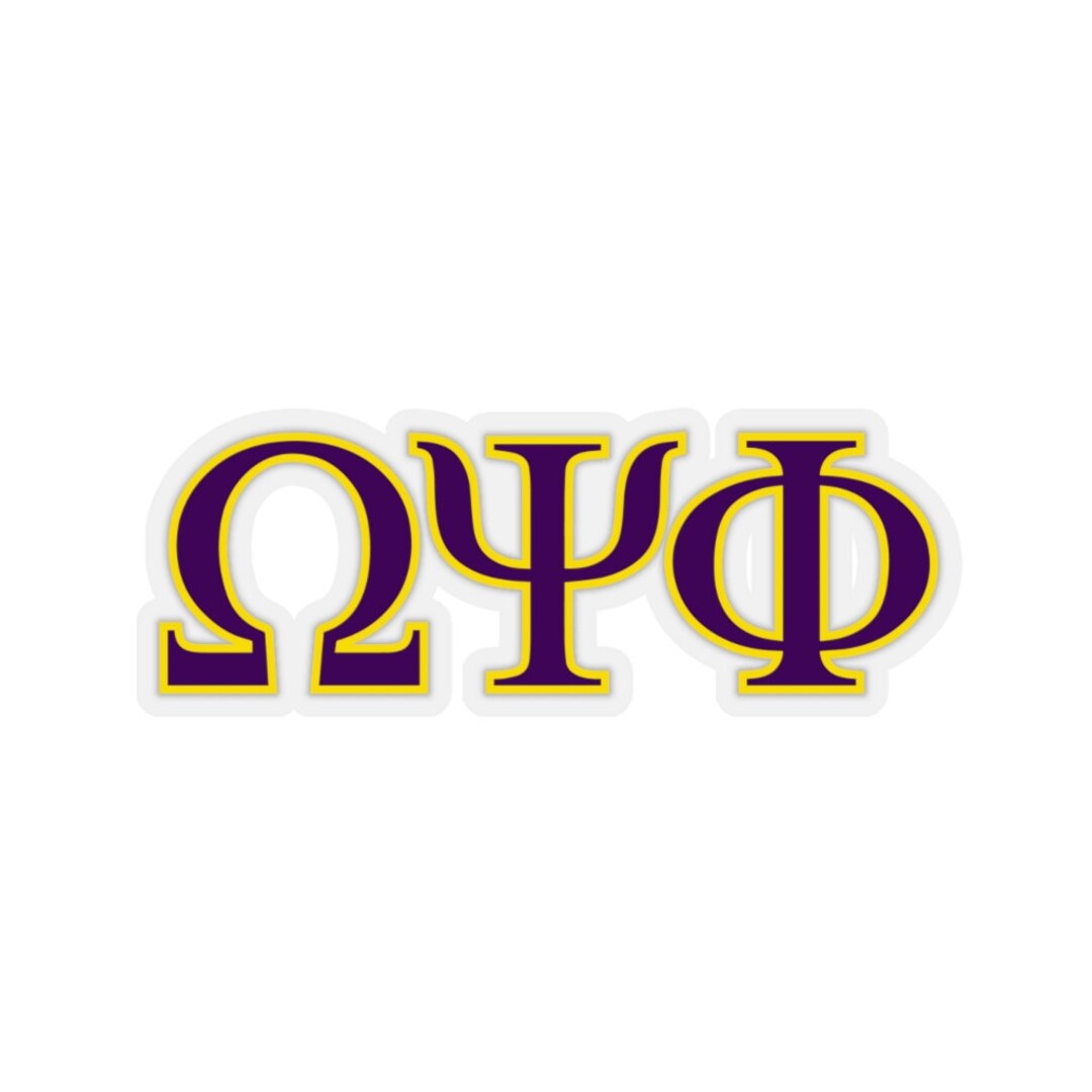 Omega Psi Phi Letters Emblem Kiss-cut Stickers - Etsy
