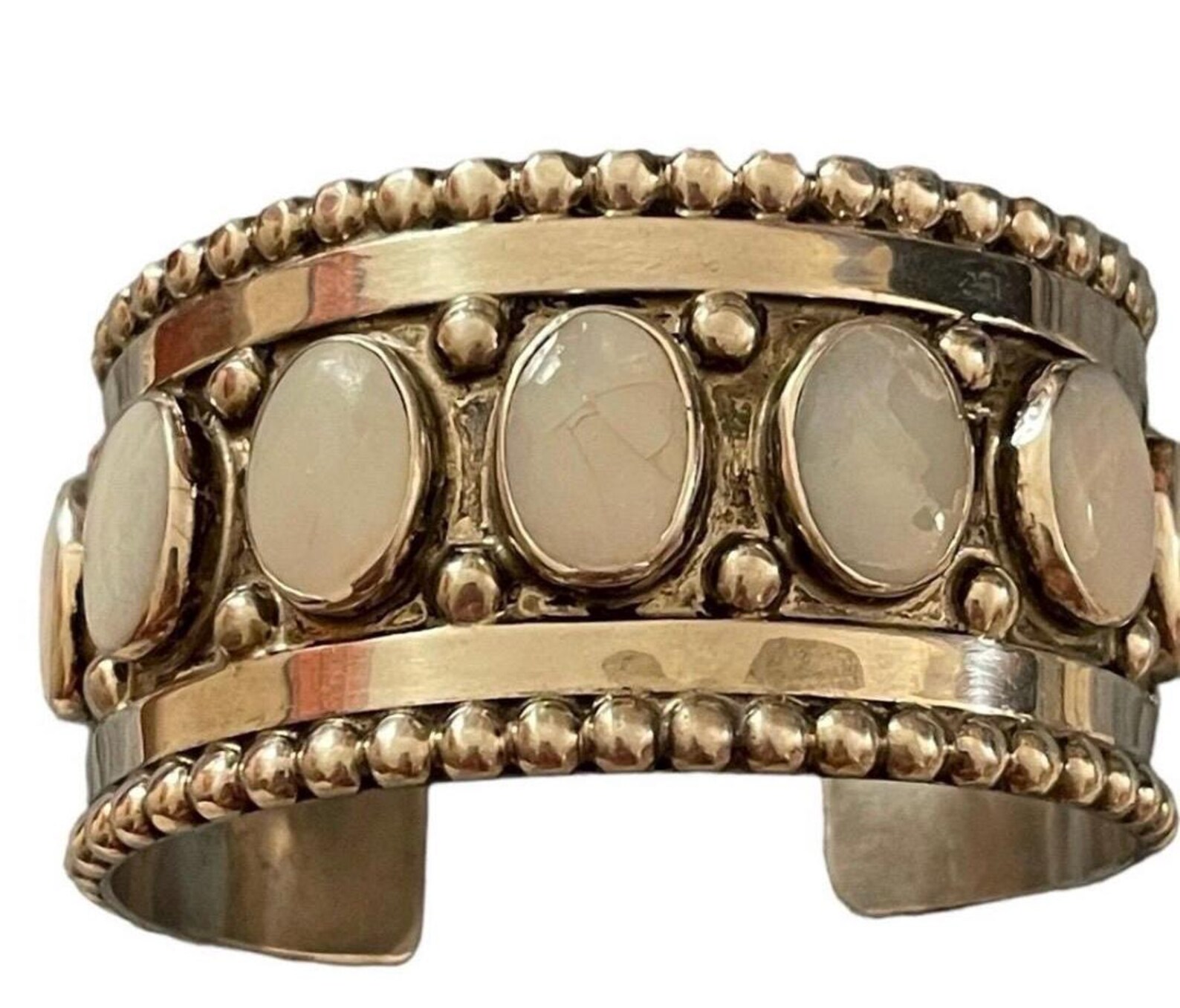 Santa Fe Native American Wide Cuff Bracelet With Mother of Pearl - Etsy