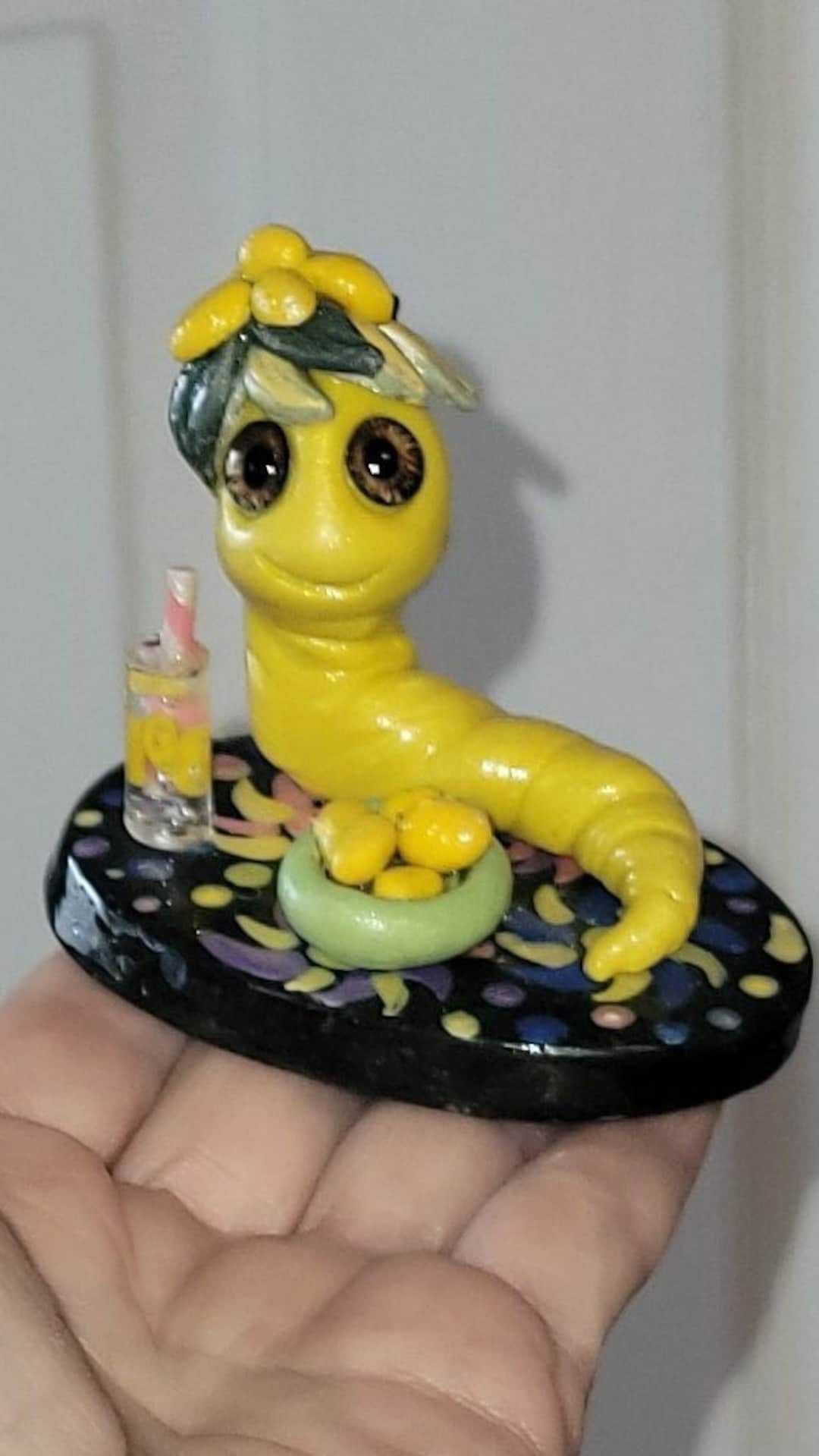 Handmade Custom Polymer Clay Home Decor Whimsical Garden Worm ...