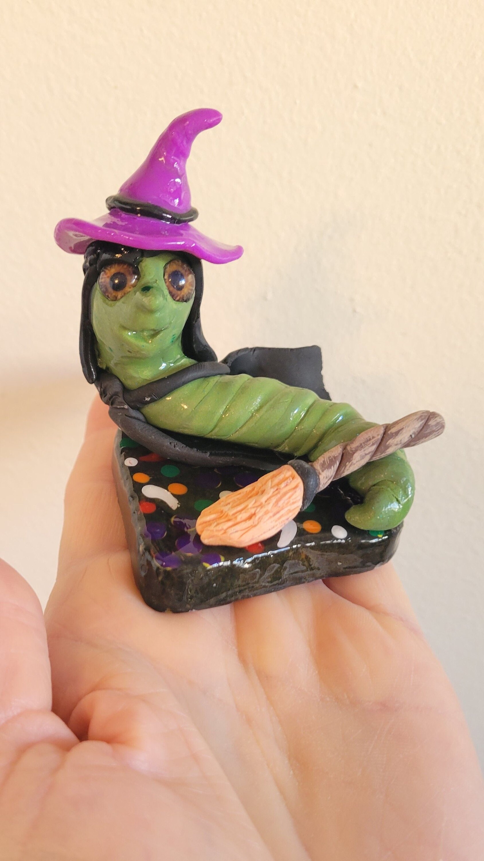 Handmade Custom Polymer Clay Trinket Graden Worm Cottagecore Whimsical ...