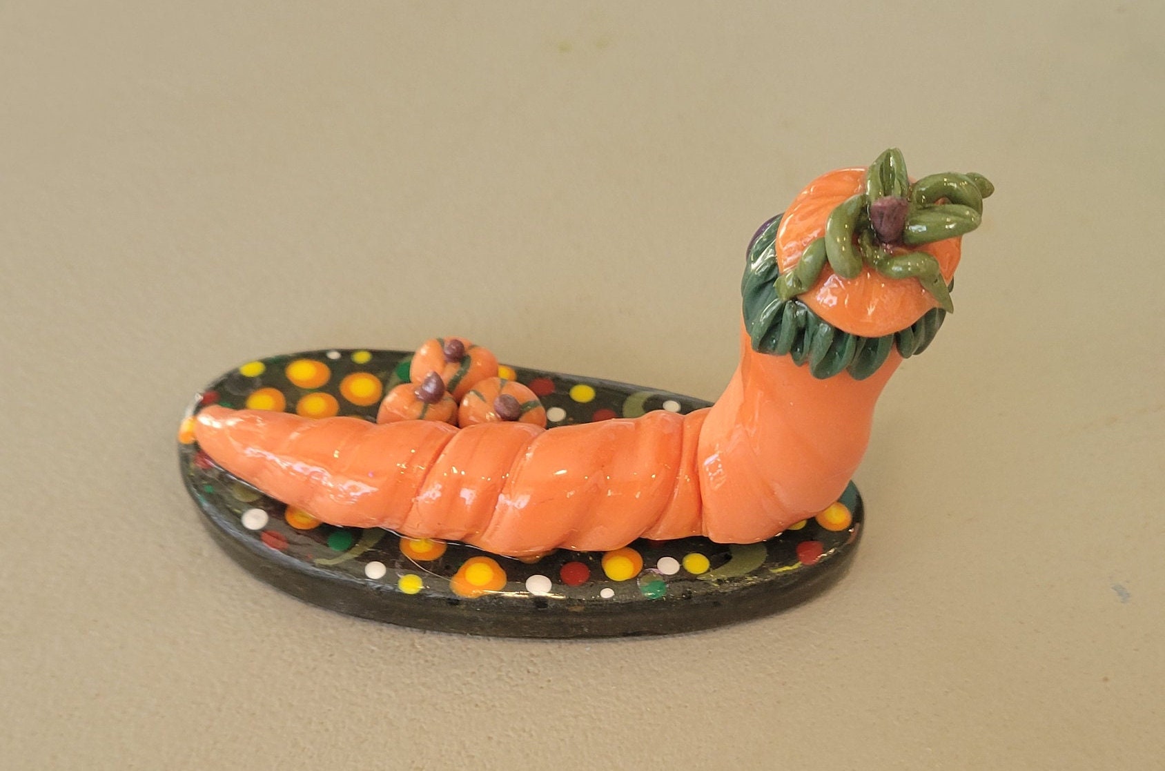 Handmade Custom Polymer Clay Trinket Graden Worm Cottagecore Whimsical ...