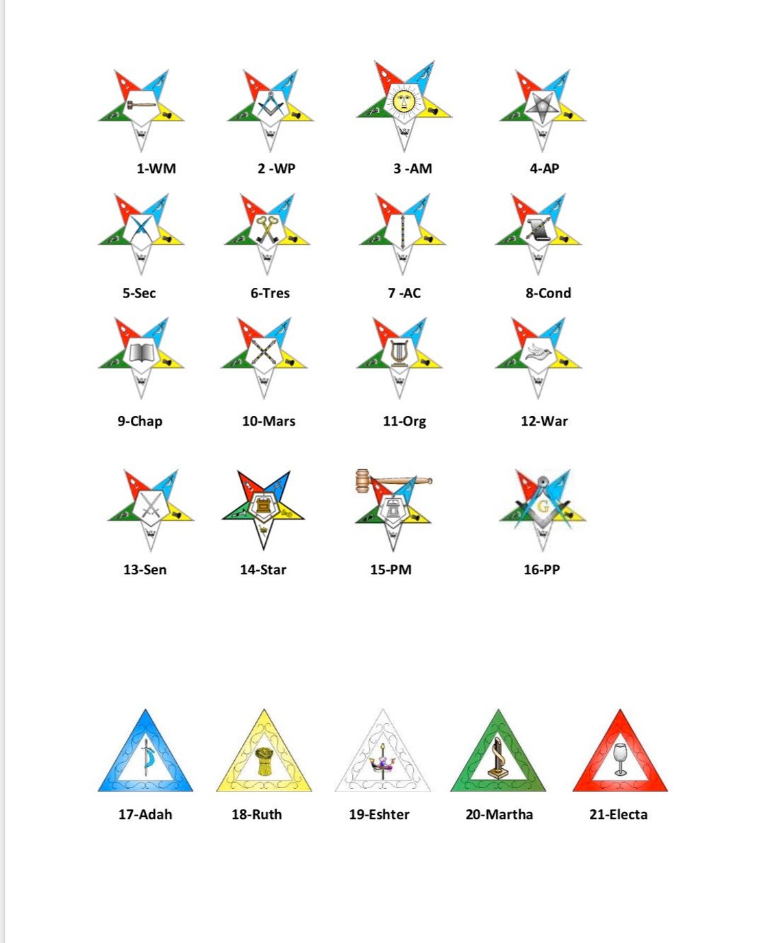 Eastern Star Officer Emblem Brooch | Etsy