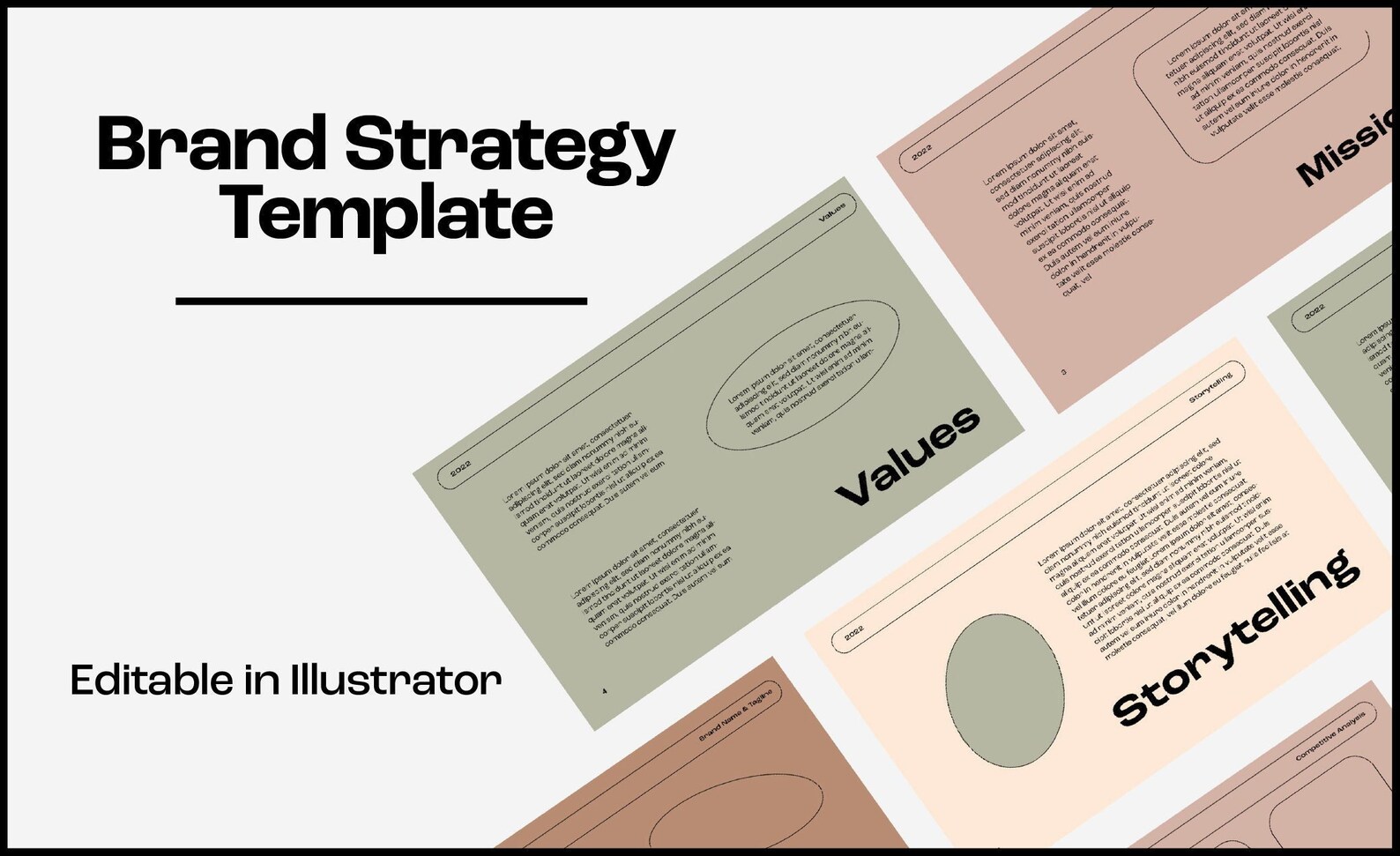 Brand Strategy Template Branding Template Illustrator - Etsy
