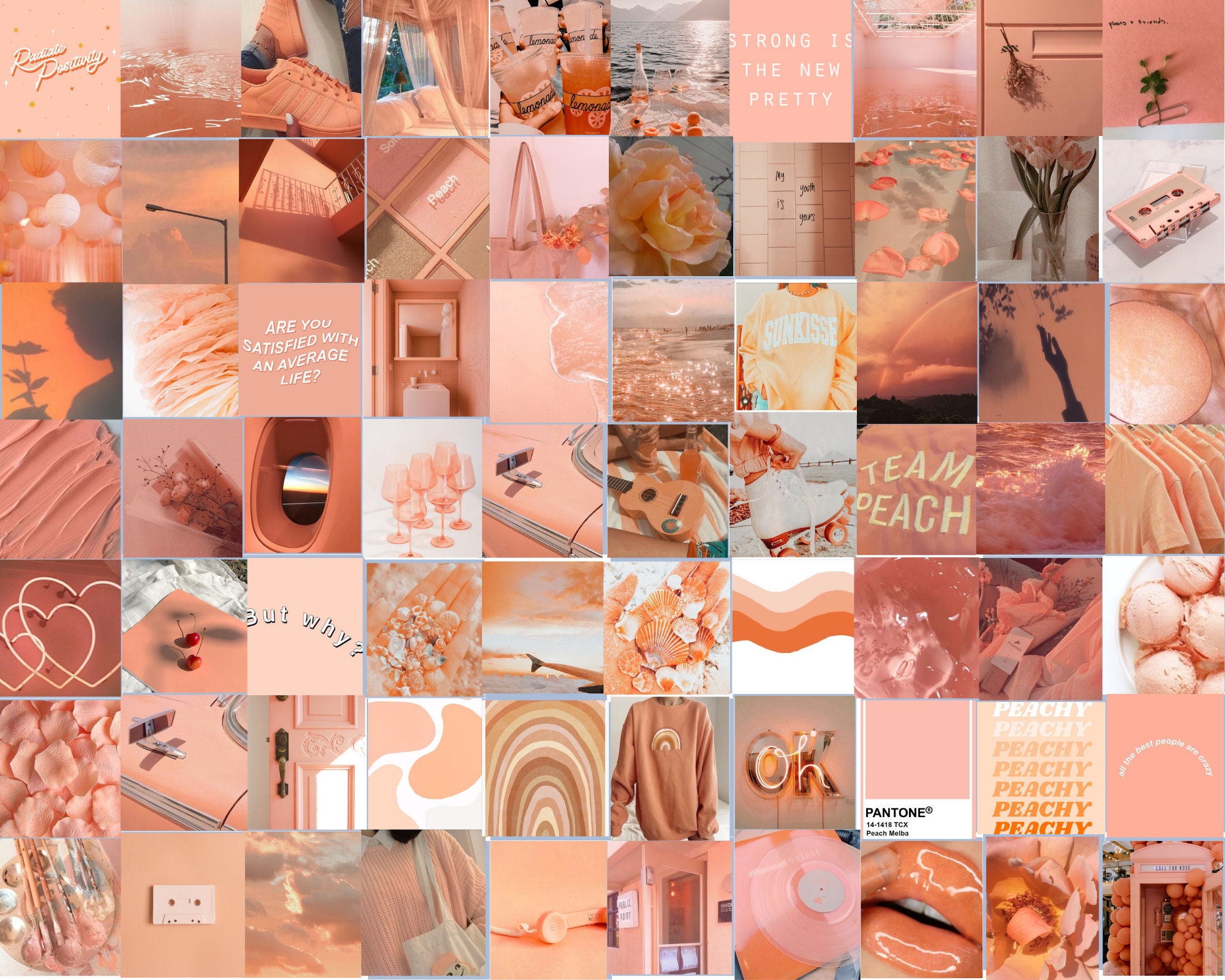 80+ Peach Aesthetic Wall Collage Kit *digital Download - Etsy