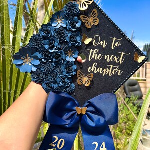 Navy Blue Grad Cap 2024 - Etsy