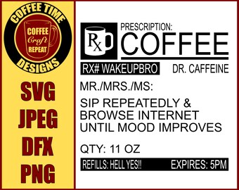 Prescription Coffee Svg - Etsy UK