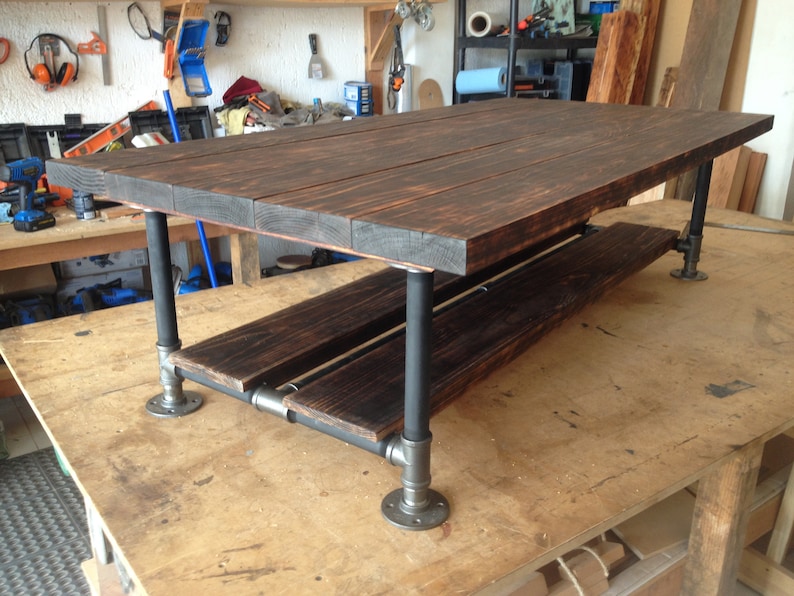 Rustic Industrial Coffee Table - Etsy