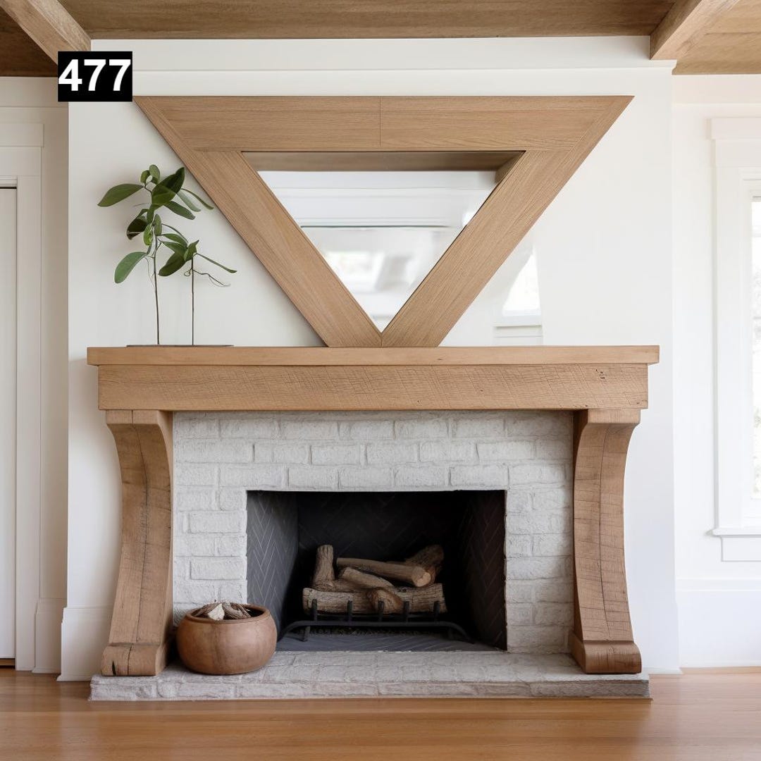 Regal Looking Oak Wood Beam Fireplace Mantel With Legs #477 - Etsy