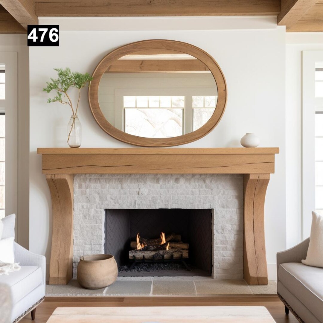 Regal Looking Oak Wood Beam Fireplace Mantel With Legs #476 - Etsy