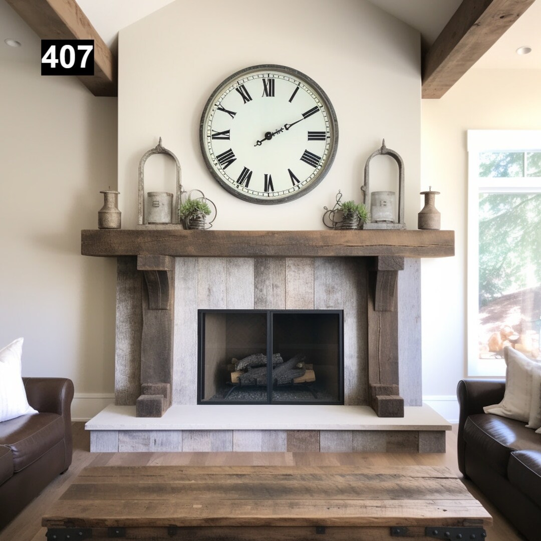 Regal Looking Reclaimed Wood Beam Fireplace Mantel With Legs #407 - Etsy