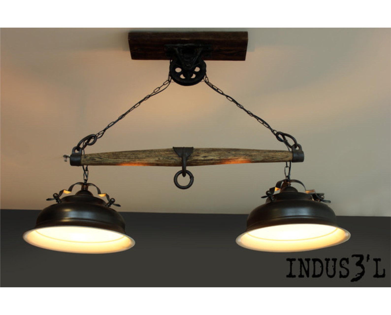 Beautiful Farmhouse Yoke Suspended Lamp With Pulley - Etsy