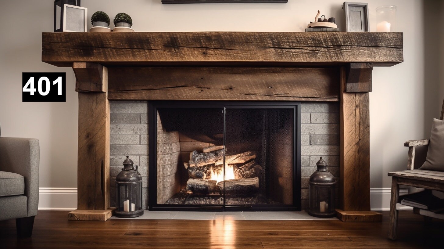 Regal Looking Reclaimed Wood Beam Fireplace Mantel With Legs #401 - Etsy