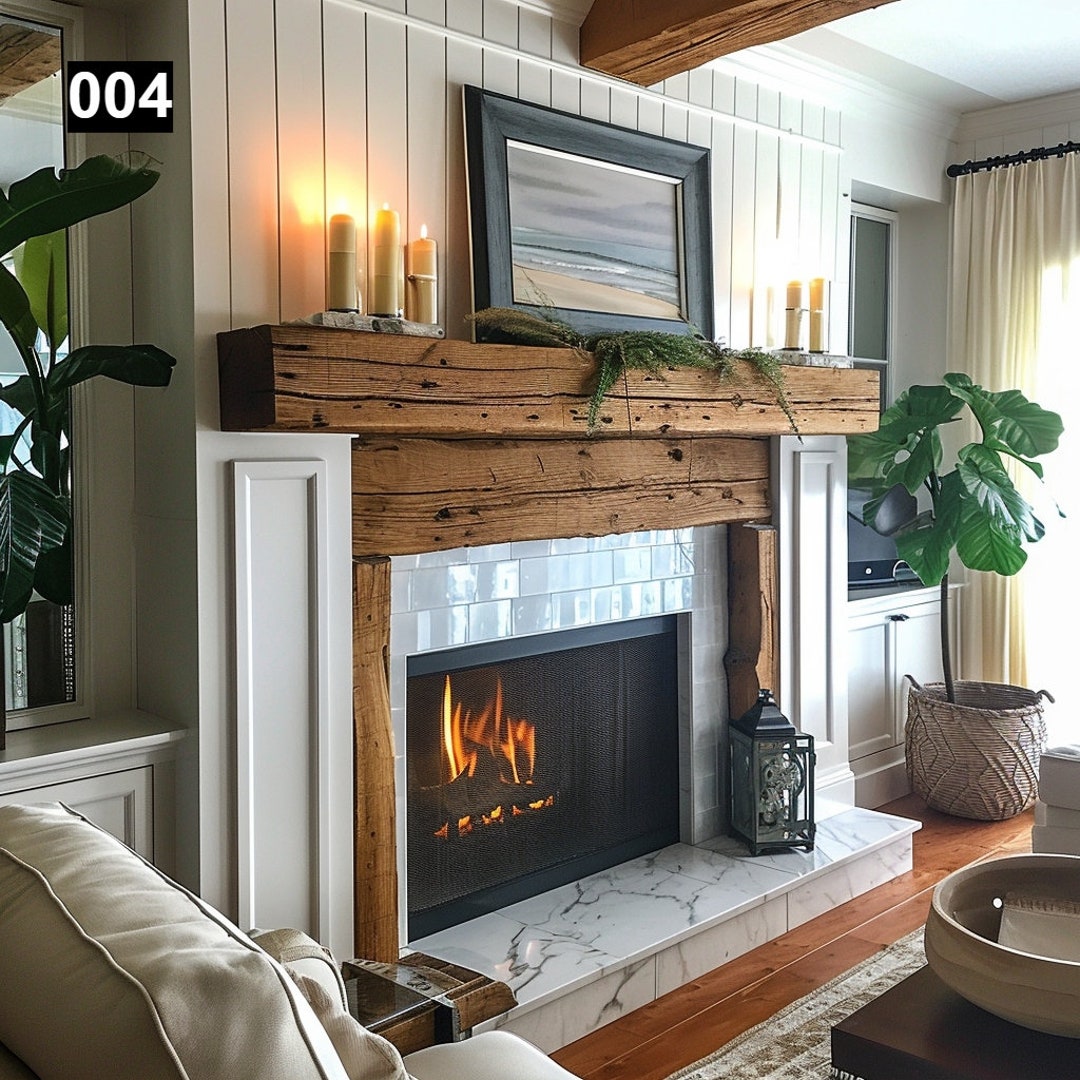 Beautiful Simple Reclaimed Wood Beam Mantel #004 - Etsy