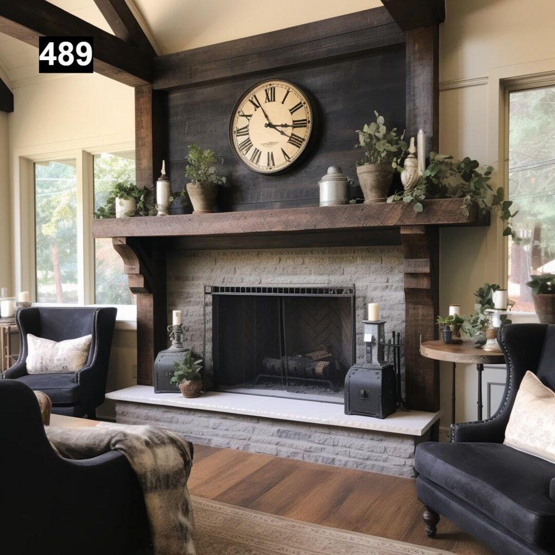 Regal Looking Reclaimed Wood Beam Fireplace Mantel With Legs #489 - Etsy
