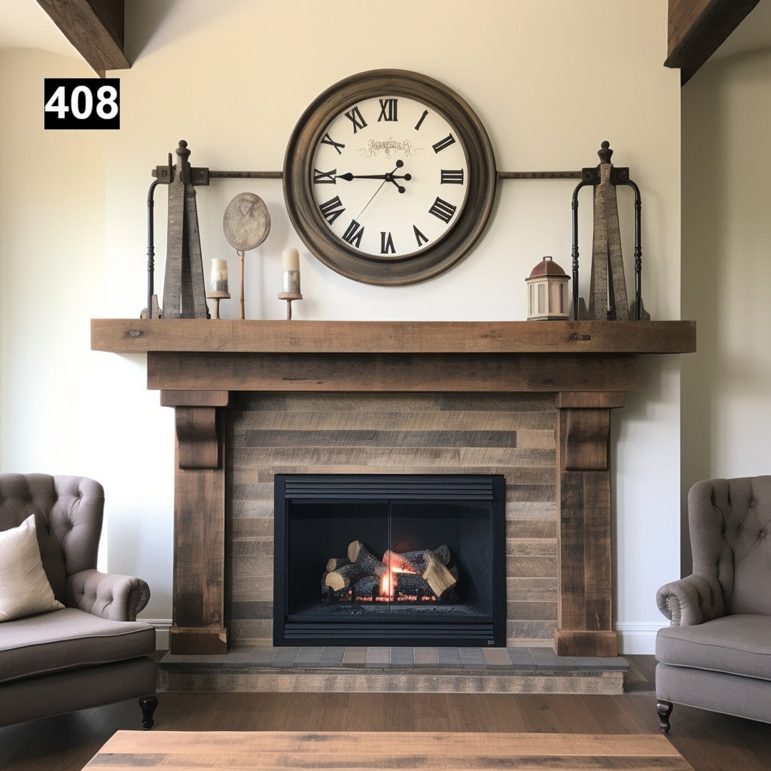 Regal Looking Reclaimed Wood Beam Fireplace Mantel With Legs #408 - Etsy