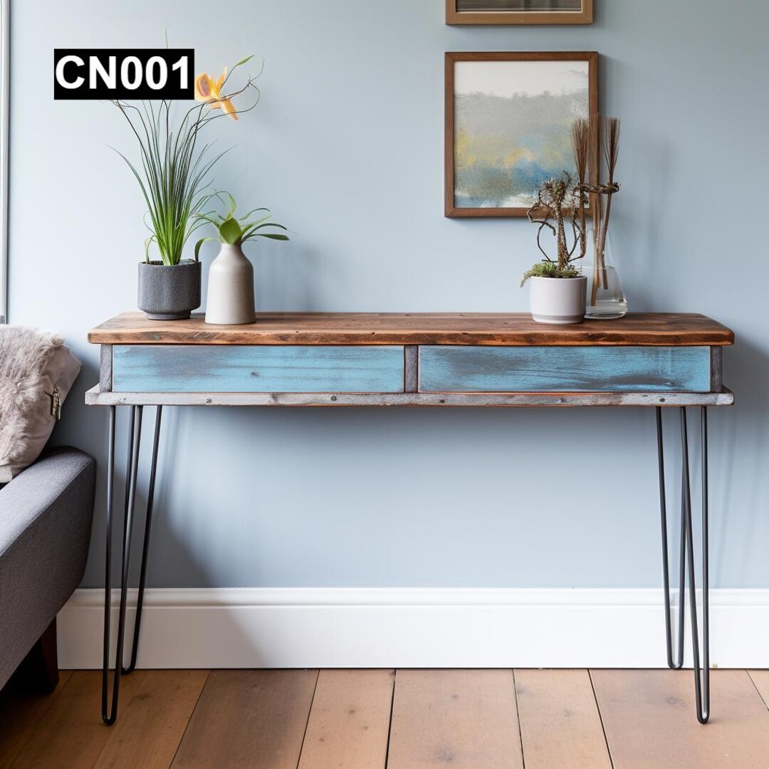 Rustic Reclaimed Wood Console Tables CN001 - Etsy