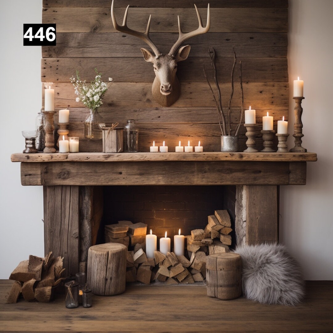 Regal Looking Reclaimed Wood Beam Fireplace Mantel With Legs #446 - Etsy