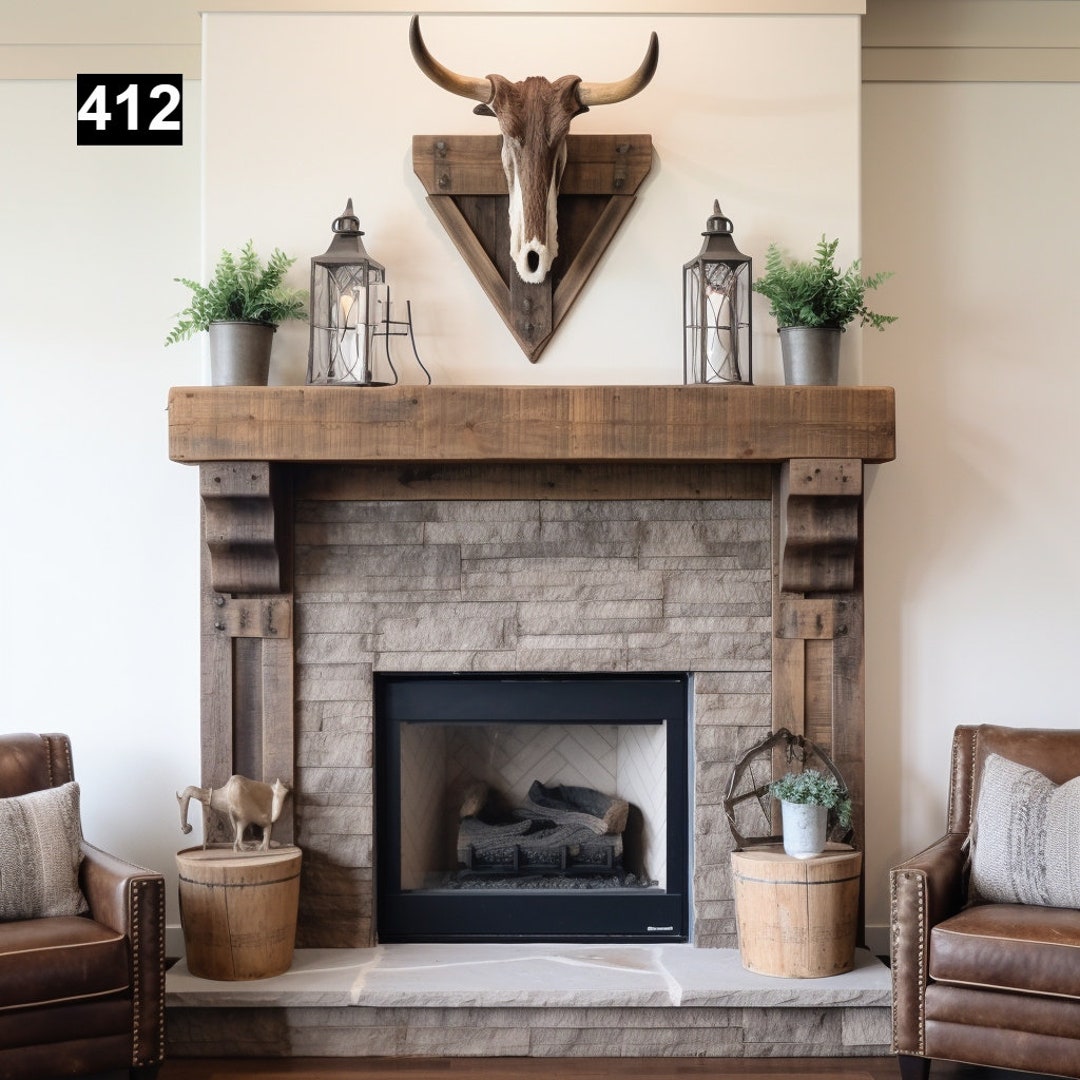 Regal Looking Reclaimed Wood Beam Fireplace Mantel With Legs #412 - Etsy