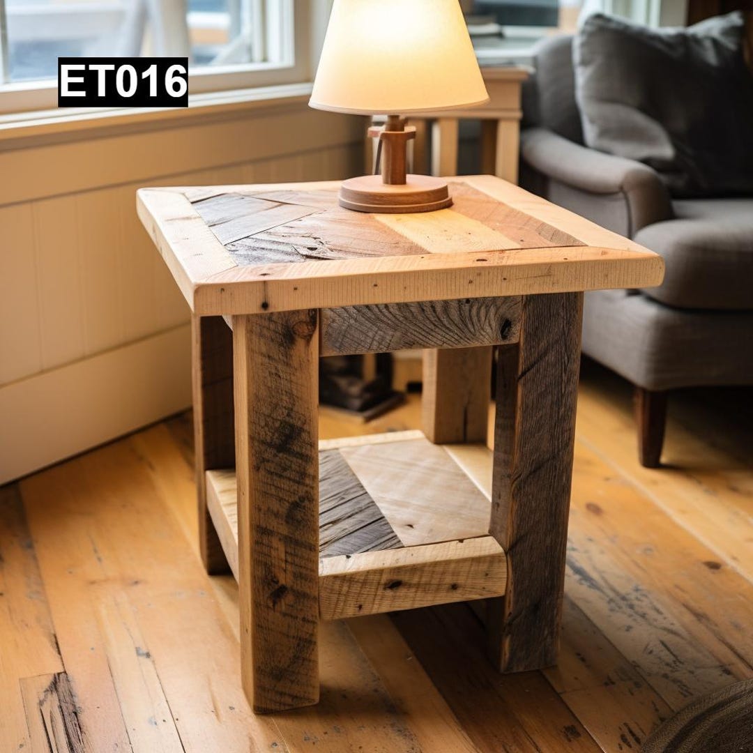 Rustic Reclaimed Wood End Tables ET016 - Etsy