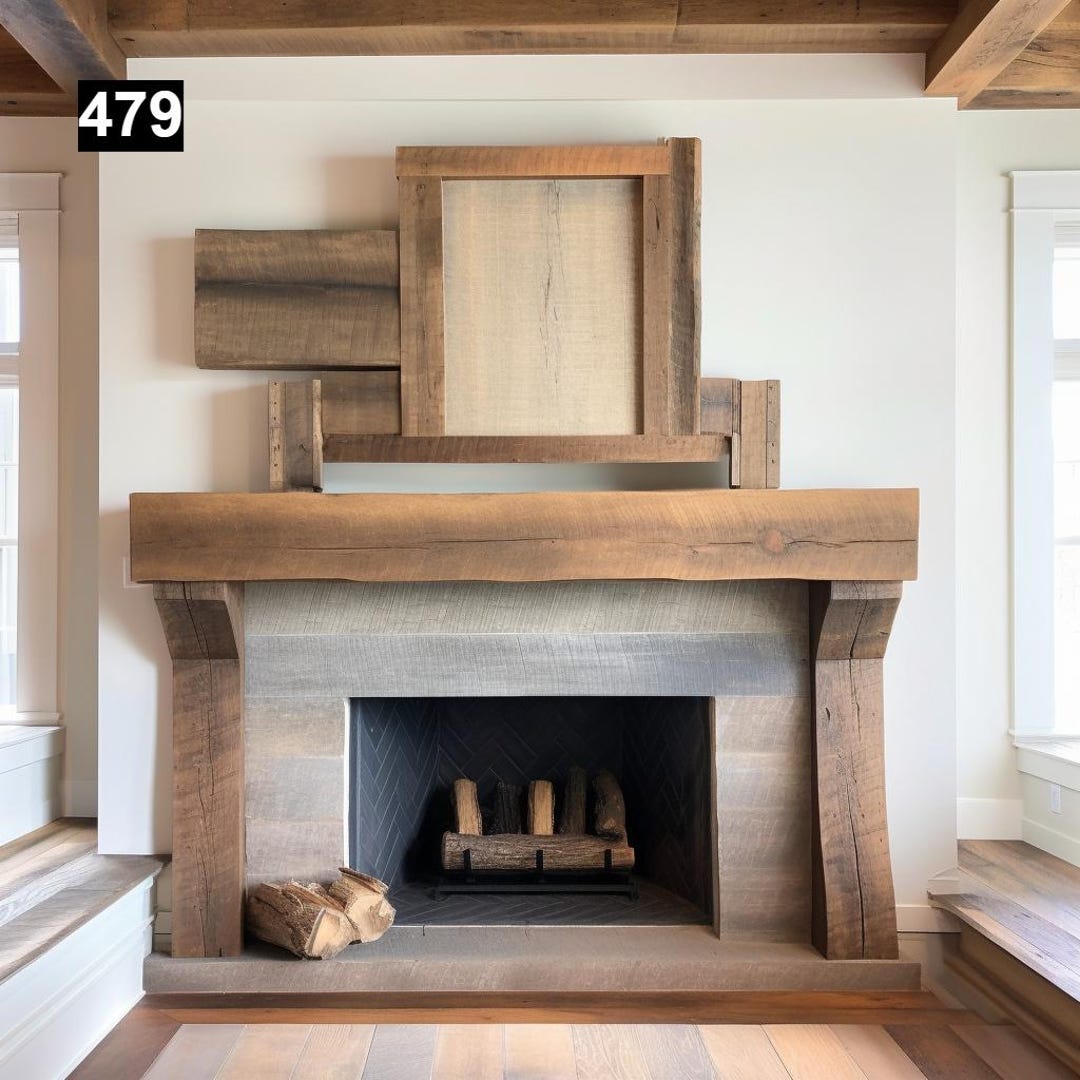 Regal Looking Reclaimed Wood Beam Fireplace Mantel With Legs #479 - Etsy