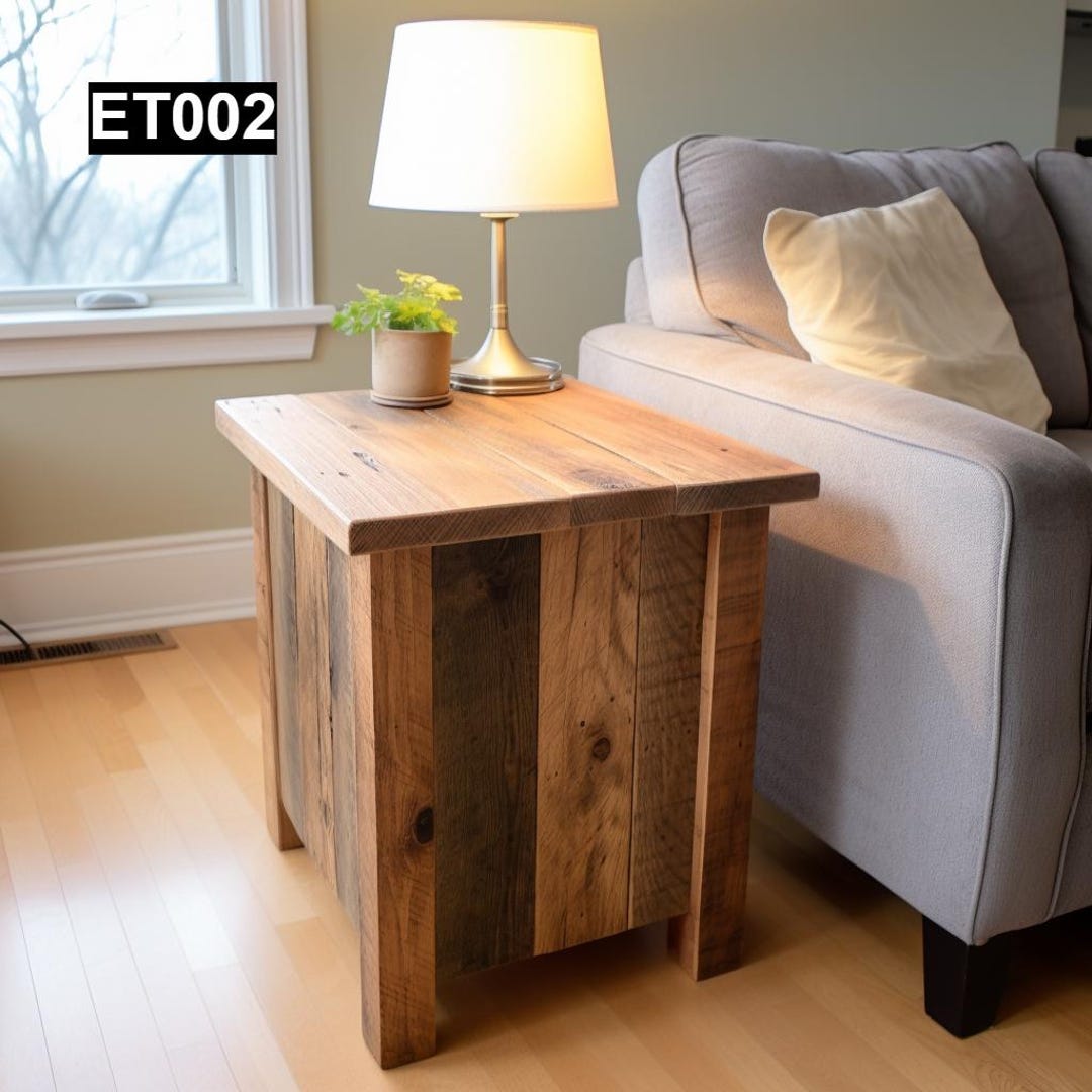 Rustic Reclaimed Wood End Tables ET002 - Etsy