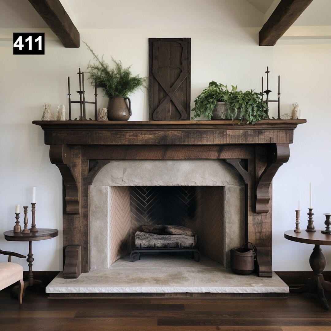 Regal Looking Reclaimed Wood Beam Fireplace Mantel With Legs #411 - Etsy