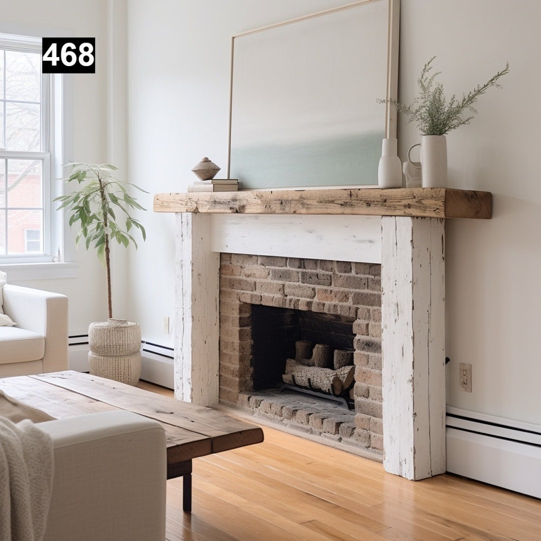 Regal Looking Reclaimed Wood Beam Fireplace Mantel With Legs #468 - Etsy